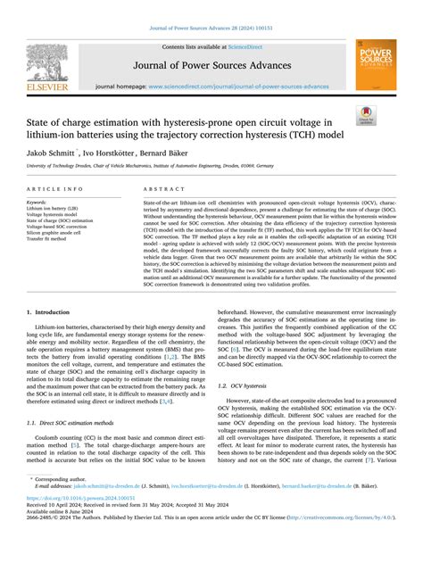 pdf state of charge estimation with hysteresis prone open circuit
