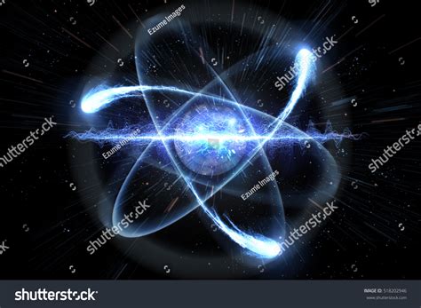 Close Pink Atomic Particle Background Science Stock Illustration