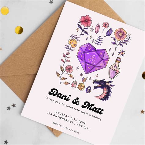 Dnd Wedding Invitation Dnd Wedding Schedule Printable Announcement Engagement Canva Digital