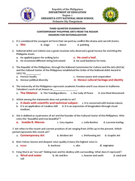 Cpar Third Quarter Exam Answered Pdf Philippines