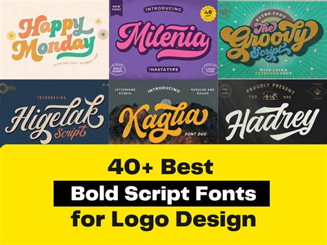 40 Best Bold Script Fonts For Logo Design And Branding By Vultype Design On Dribbble