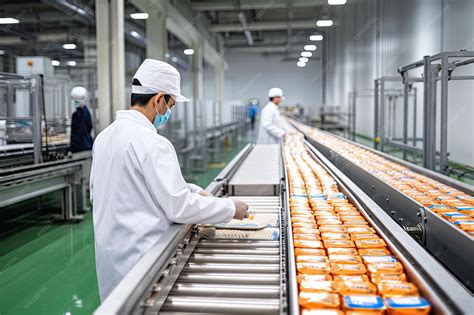 Premium Photo A Group Of People Producing Food On A Factory Line