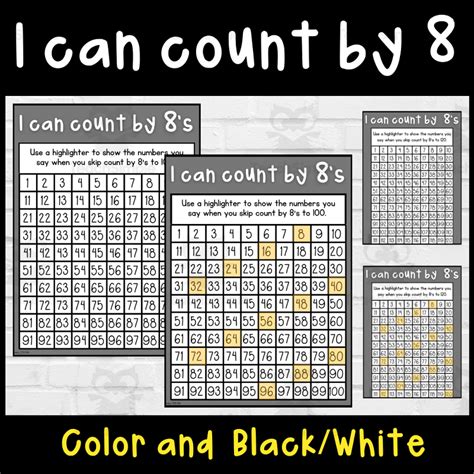 I Can Count By 8s To 100 Or 120 By Teach Simple
