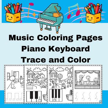 Music Coloring Pages Theory Keyboard Coloring Trace And Color Piano