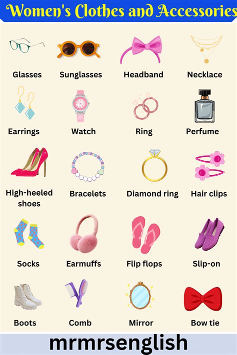 Women S Clothes And Accessories Names With Pictures MR MRS ENGLISH
