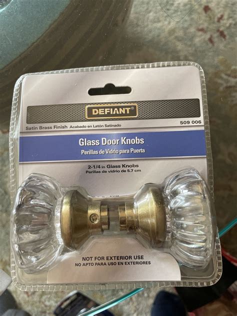 Defiant Glass Door Knobs 2 14 Inch Satin Brass Finish 509 006 For Sale