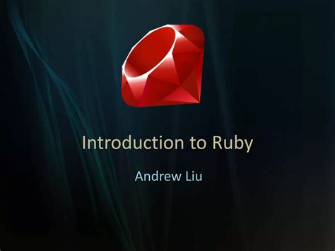 introduction to ruby ppt