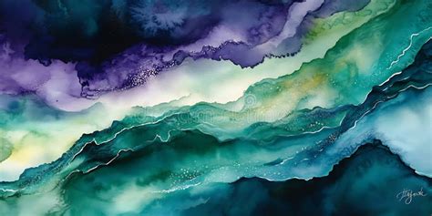 Cosmic Aurora Watercolor Texture For Fantasy Art Space Themed Design