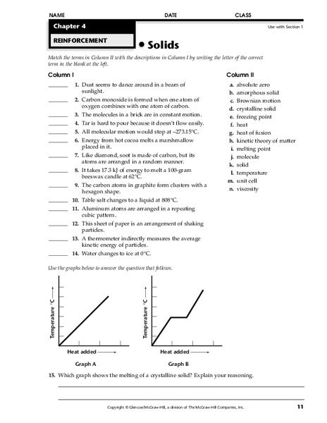 Solids Worksheet For 9th Higher Ed Lesson Planet