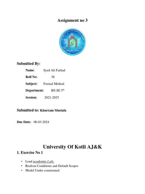Formal Method Assignment Pdf Computer Programming Software