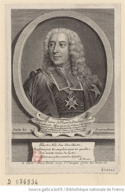 [recueil Portraits De Marc Pierre De Voyer De Paulmy Comte Dargenson