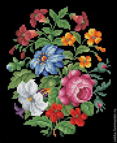 Ретро схема для вышивки Дурман и роза в интернет магазине на Ярмарке Мастеров Схемы для