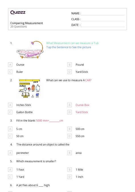 Comparing Measurements 2nd Grade