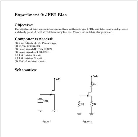 Experiment 9 JFET Bias Objective The Objective Of Chegg Com