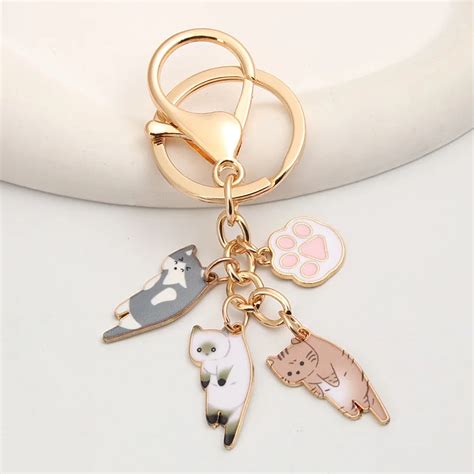 Llavero De Gato Kawaii Para Mujeres Y Hombres Llavero De Pata De