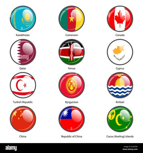 Set Circle Icon Flags Of World Sovereign States Vector Illustr Stock Photo Alamy