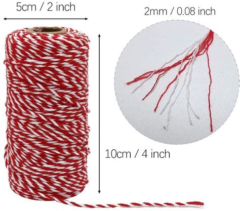 Red White And Green Twine String 200m Cotton Bakers Twine
