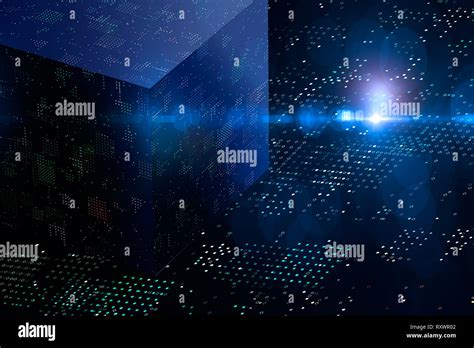Abstract 3d Cryptography And Big Data Cube Modern Communication