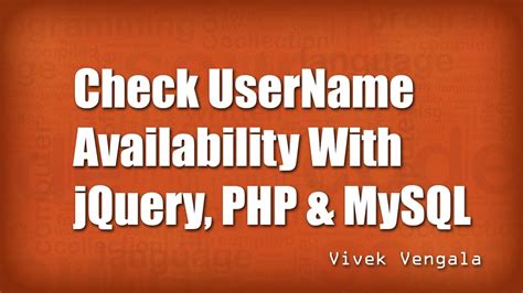 check username availability using php mysql and jquery youtube