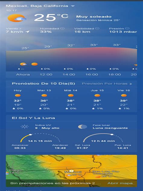 Pronóstico Meteorológico De Mexicali Baja California Msn El Tiempo Pdf