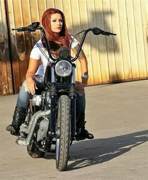 Red Head Motorcycle Chick Motorcycle Girl Motorbike Girl Bikes Girls