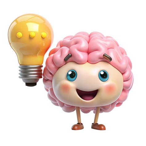 Cute Cartoon Brain Ideal For Learning Posters 60562582 Png