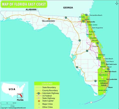 East Coast Map