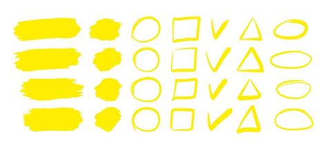 premium vector yellow highlighter elements underline element color