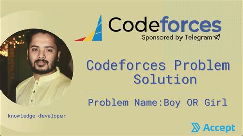 CodeForces Boy OR Girl Solution Bangla Cpp Language Knowledge Developer YouTube