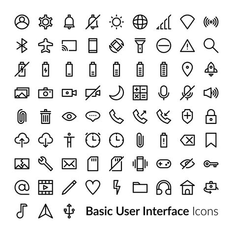 Line User Interface Icons Outline Basic UI Icon Set 22267454 Vector Art At Vecteezy