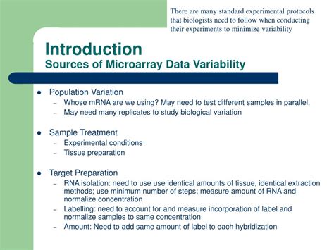 PPT Introduction To Bioinformatics Microarrays2 Microarray Data Normalisation PowerPoint