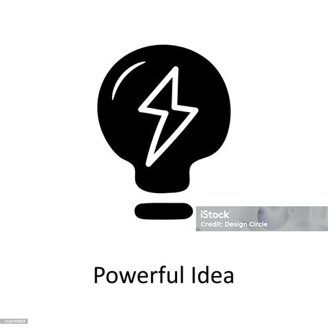 강력한 아이디어 솔리드 아이콘 디자인 일러스트레이션 흰색 배경 Eps 10 파일의 미디어 제어 기호 개념에 대한 스톡 벡터 아트 및 기타 이미지 Istock