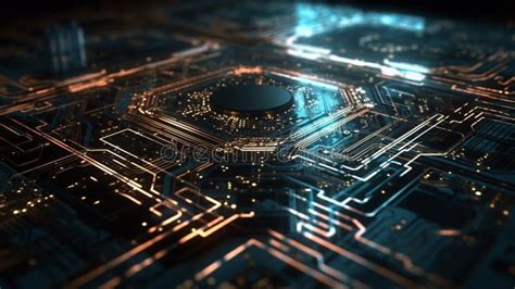 Close Up View Of Electronic Circuit Board Technology Concept Stock Illustration Illustration