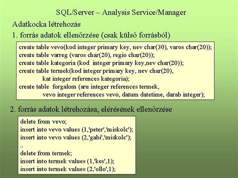 Sql Olap 8 Ra Mdx Nyelv Multidimensional Expressions
