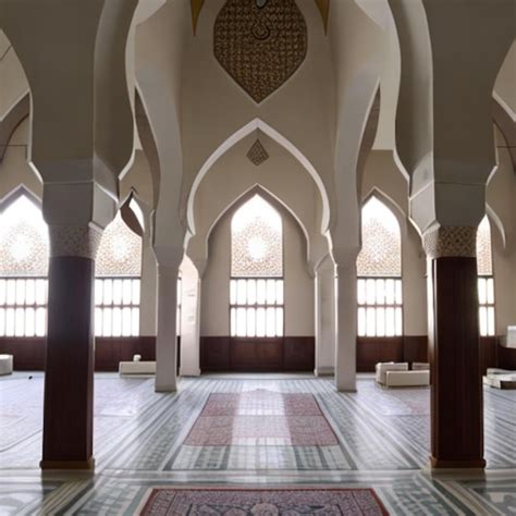 Premium Photo Columns In A Building With A Design On The Floor