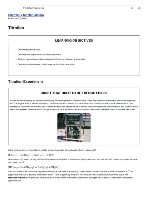 titration chemistry for non majors course hero pdf titration chemistry