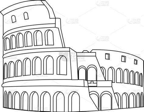 罗马中世纪时代建筑计划书罗马斗兽场分离着色概念建筑业
