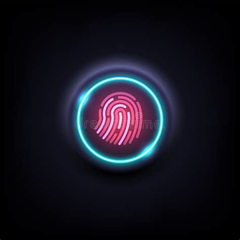 Fingerprint Scanning Cyber Security Technology Concept Futuristic Hi Tech Style Vector And