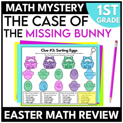 Easter Math Mystery 1st Grade Math Review