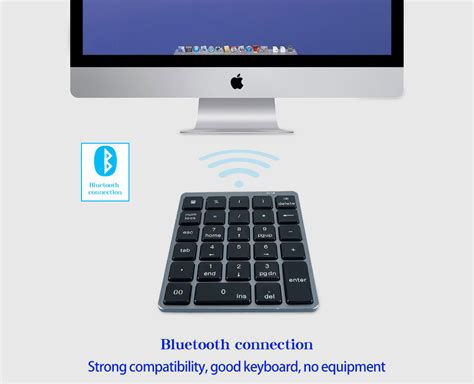 N960 Mini Wireless 28 Key Numeric Keyboard Office Aluminum Bluetooth Wireless Charging Numeric