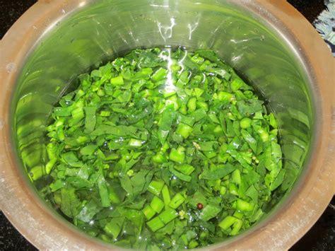 Basale Soppina Palya Malabar Spinach Curry Dry ~ Enjoy Cooking