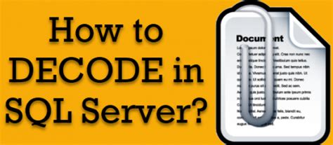 Sql Server How To Use Decode In Sql Server Sql Authority With