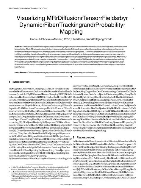 Pdf Visualizing Mr Diffusion Tensor Fields By Dynamic Fiber Tracking