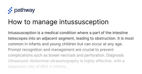 How To Manage Intussusception Pathway