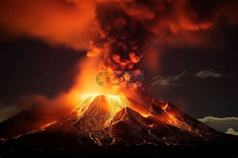 火山爆发夜高清图片下载 正版图片600720883 摄图网