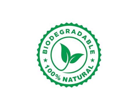 Biodegradable Label Sticker Badge Vector