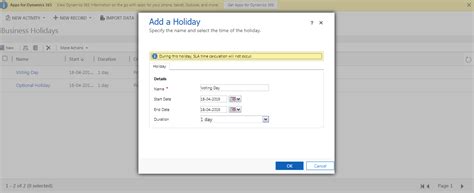Calendar And Calendar Rules In MS CRM CRM 16 Tech