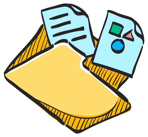 Premium Vector Folder Icon In Hand Drawn Color Vector Illustration