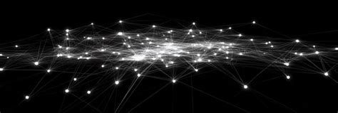 Abstract Digital Network With White Dots Connected By Lines On A Black Background Premium Ai