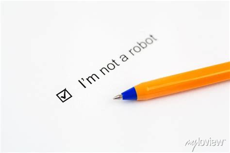 Im Not A Robot Checkbox With A Check Mark On White Paper With Wall Mural Murals Opinion